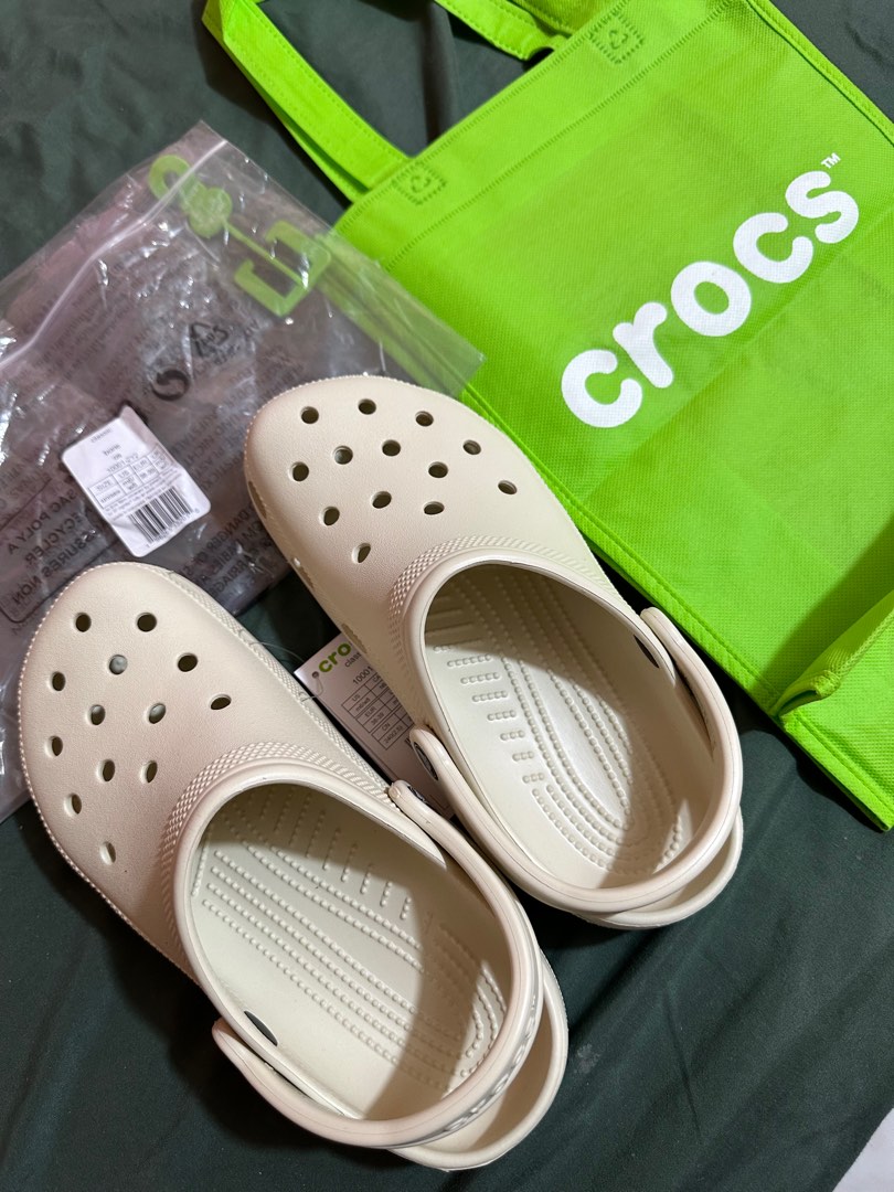 ORIGINAL Crocs Classic Clog Bone, Women's Fashion, Footwear, Slippers ...