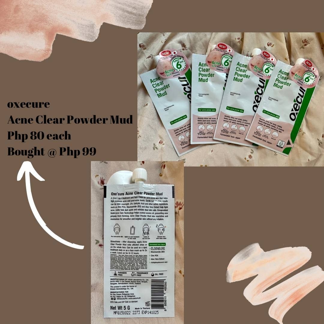 Oxecure Acne Clear Powder Mud, Beauty & Personal Care, Face, Face Care ...