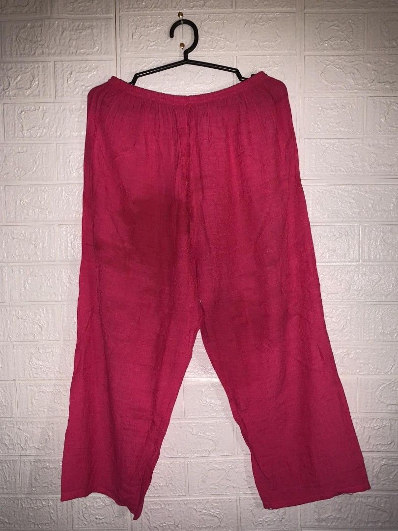 Pink Garterize Pants, Women's Fashion, Bottoms, Other Bottoms on Carousell