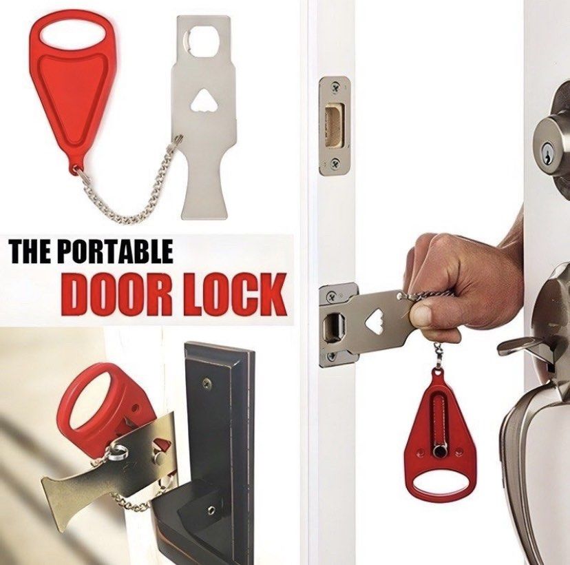 Portable door lock, Furniture & Home Living, Security & Locks, Locks ...