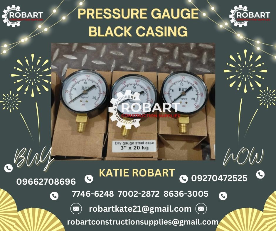 PRESSURE GAUGE BLACK CASING, Commercial & Industrial, Construction ...