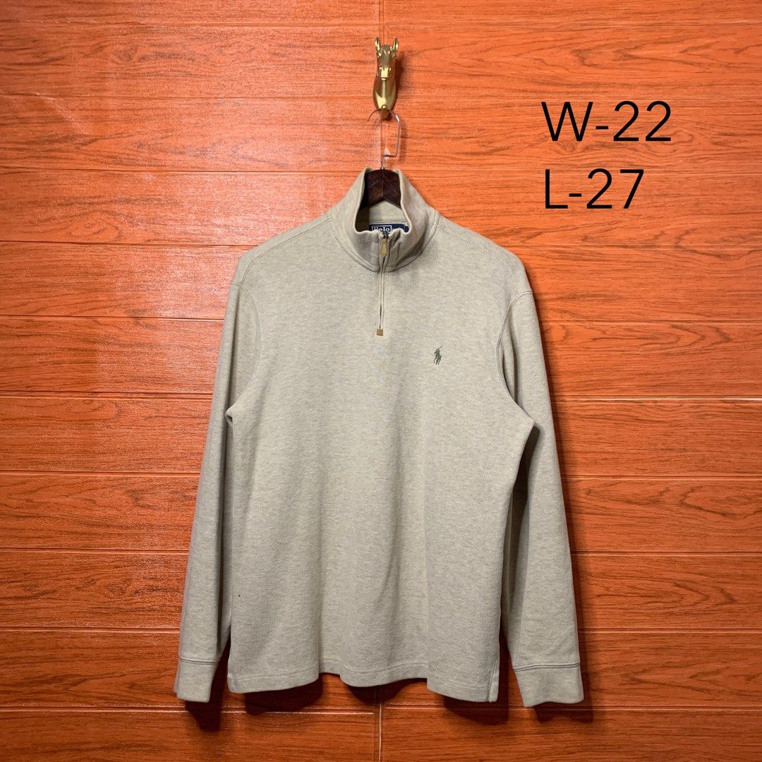 Ralph Lauren RL Beige Quarter zip, Men's Fashion, Tops & Sets, Formal ...