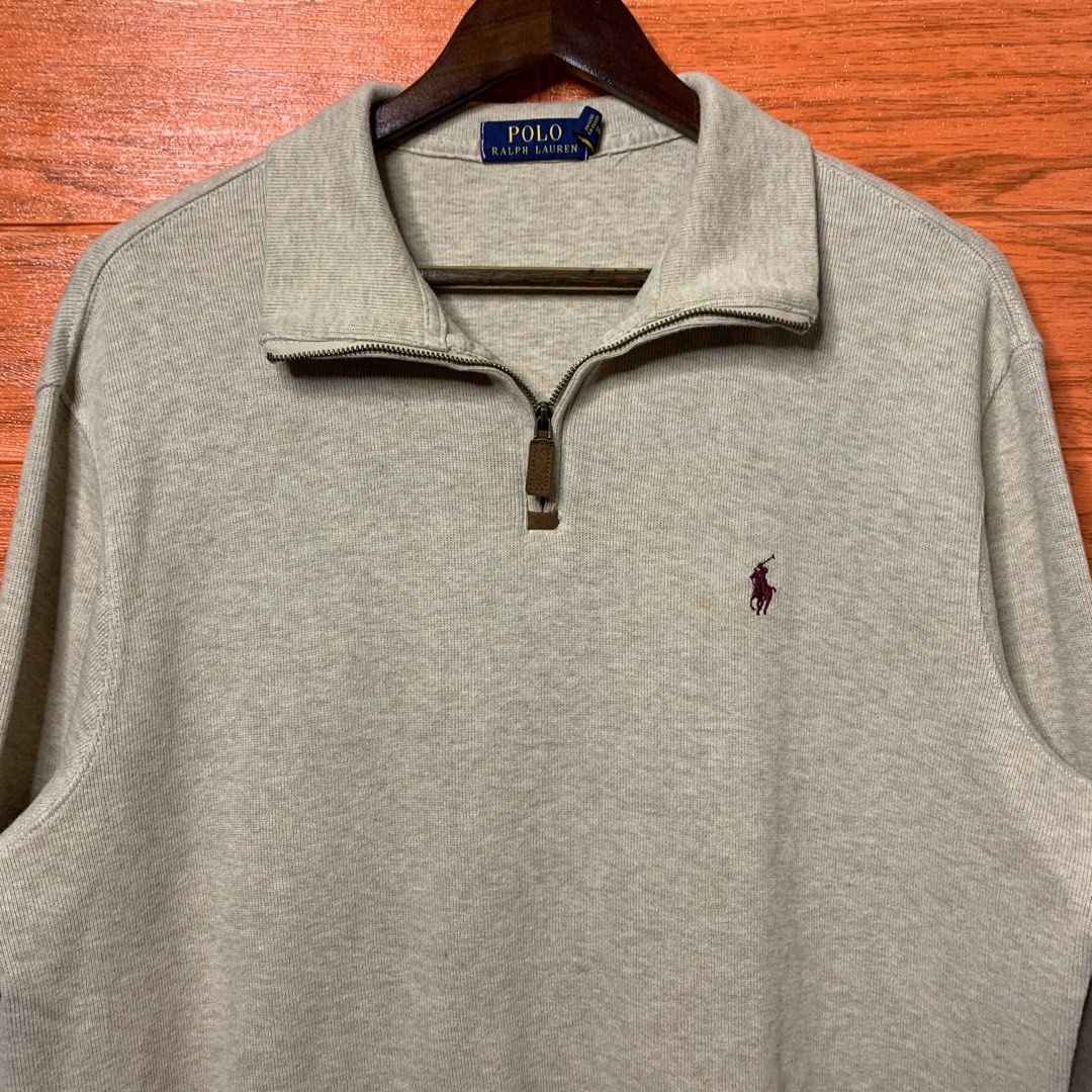 Ralph Lauren RL Beige Quarter zip, Men's Fashion, Tops & Sets, Tshirts ...