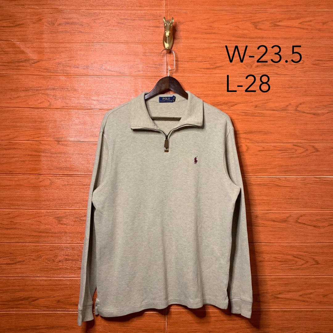 Ralph Lauren RL Beige Quarter zip, Men's Fashion, Tops & Sets, Tshirts ...