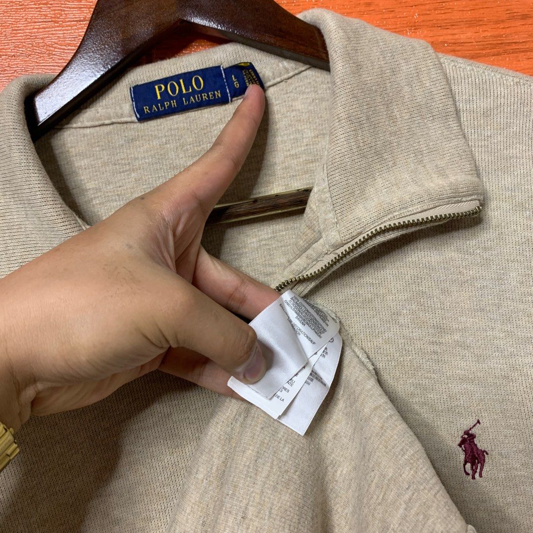 Ralph Lauren RL Beige Quarter zip, Men's Fashion, Tops & Sets, Tshirts ...