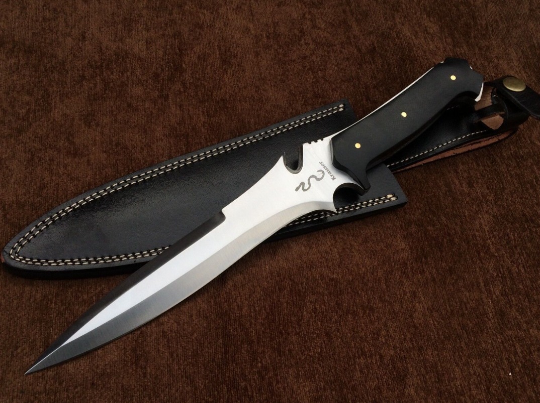 RE4 remake Knife replica Krauser Hunting Knife with leather sheath ...