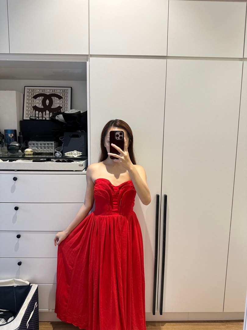 Red dinner dress, Women's Fashion, Dresses & Sets, Evening Dresses ...