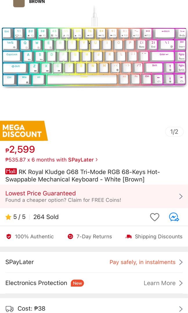 RK Royal Kludge G68 Tri-Mode RGB 68-Keys Hot-Swappable Mechanical ...