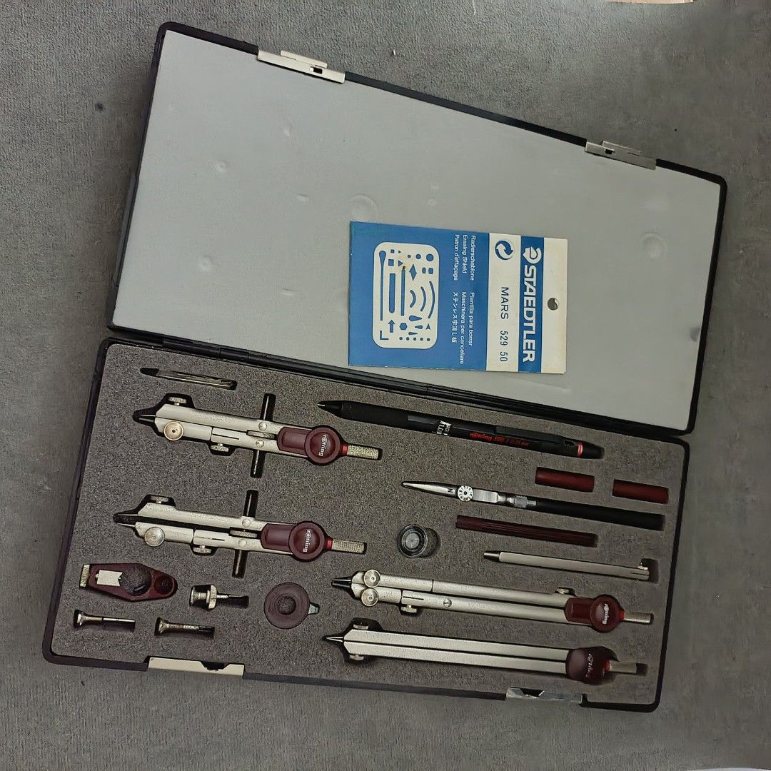 ROTRING compass and divider set (issue metal stains), Hobbies & Toys ...