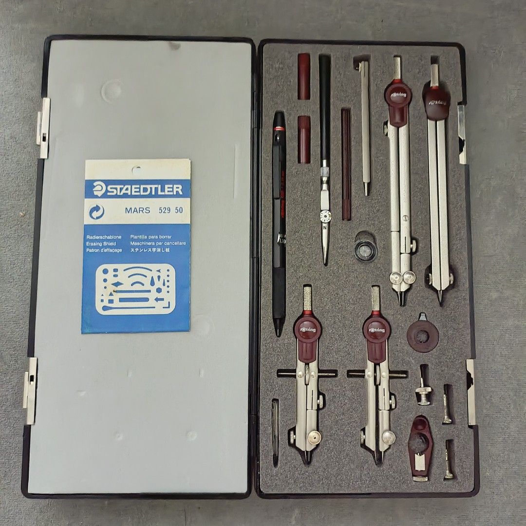 ROTRING compass and divider set (issue metal stains), Hobbies & Toys ...