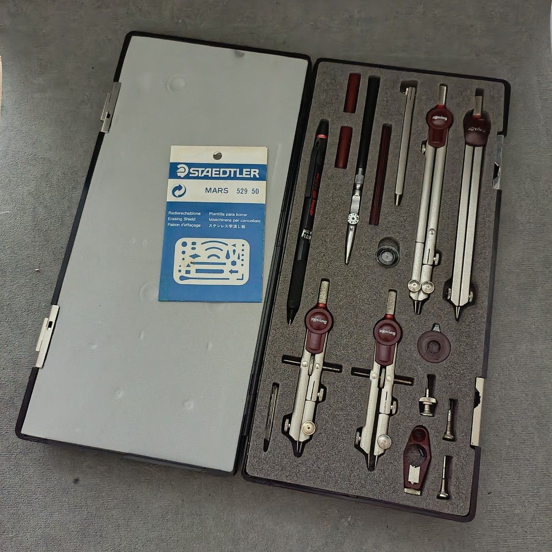 ROTRING compass and divider set (issue metal stains), Hobbies & Toys ...