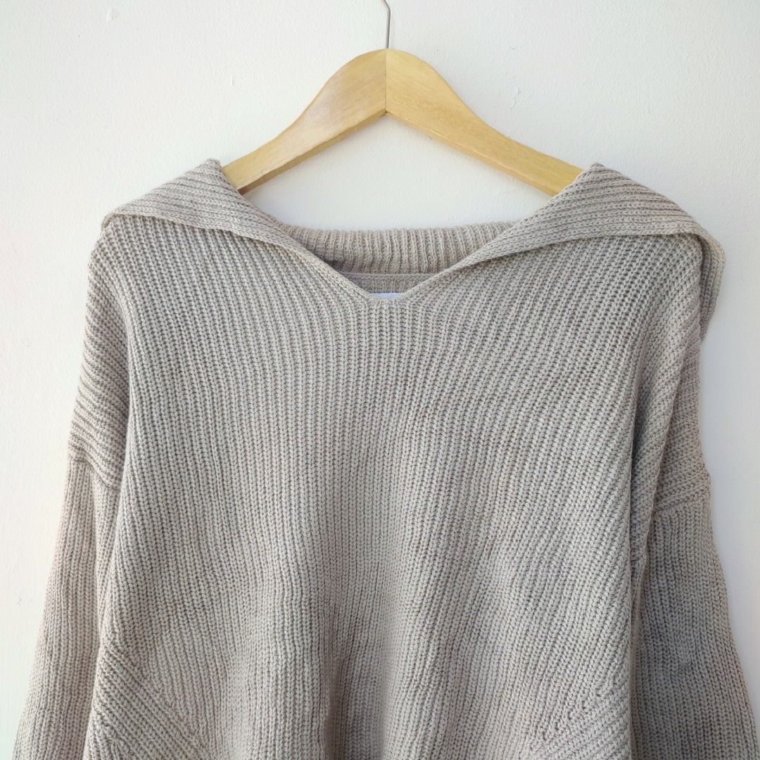 Sailor Oversize Stik Balik Belahan Samping Krem Tebal, Fesyen Wanita ...