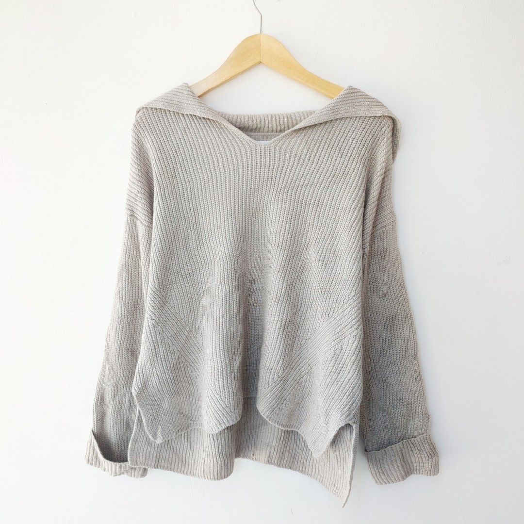 Sailor Oversize Stik Balik Belahan Samping Krem Tebal, Fesyen Wanita ...