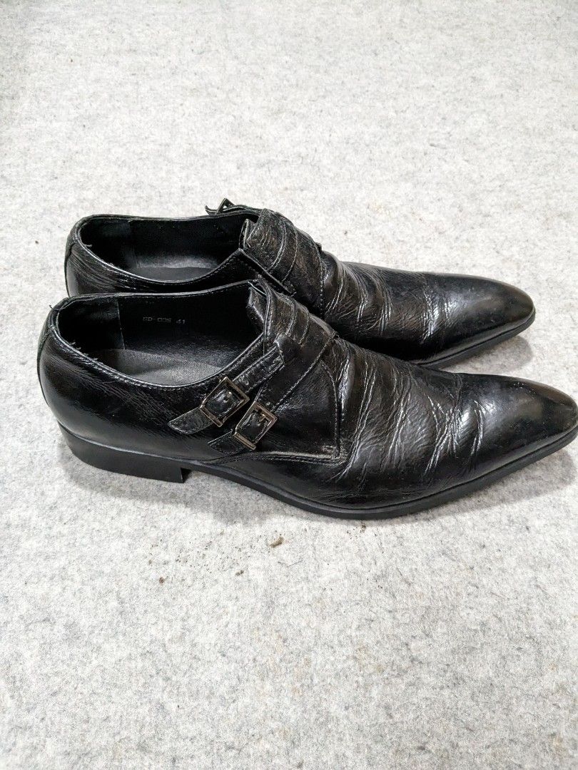 SEMANTIC DESIGN Japan Double Monkstrap Dress Leather Oxford Derby Shoes ...