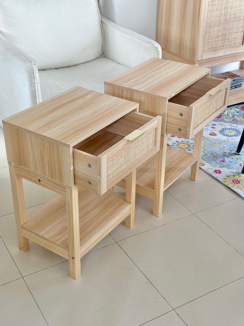 Set of 2 Fraser Rattan Bedside Table, Furniture & Home Living ...