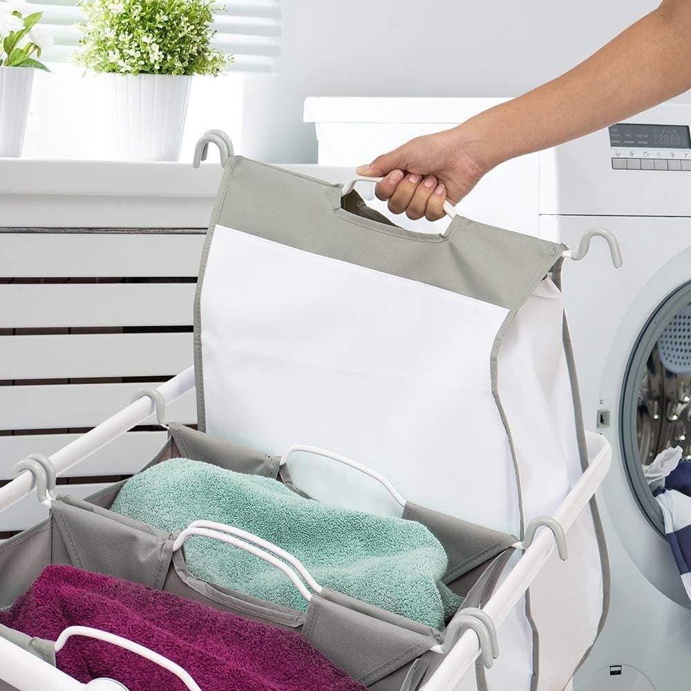 Seville Classics Laundry Hamper Sorter Cart Mobile Premium 3-Bag Heavy ... Seville Classics Laundry Hamper Sorter Cart Mobile Premium 3-Bag Heavy ...