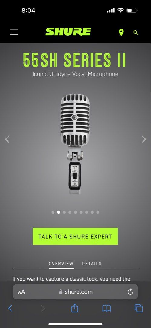 SHURE Classic Legend 55SH Series2 Complete set with Box Original ...