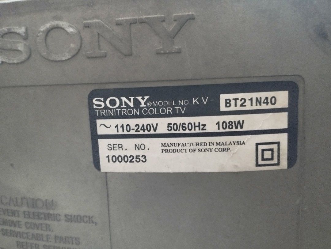 Sony Trinitron 21 inch, TV & Home Appliances, TV & Entertainment, TV on ...