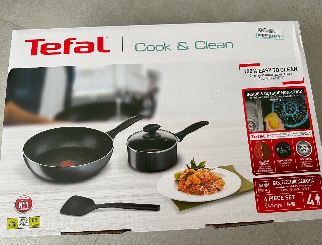 Tefal Cook 'N Clean 4-piece Set, Furniture & Home Living, Kitchenware ...