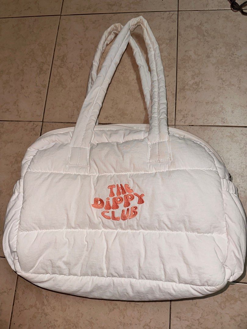 the dippy club puffer tote bag white, Women's Fashion, Bags & Wallets ...