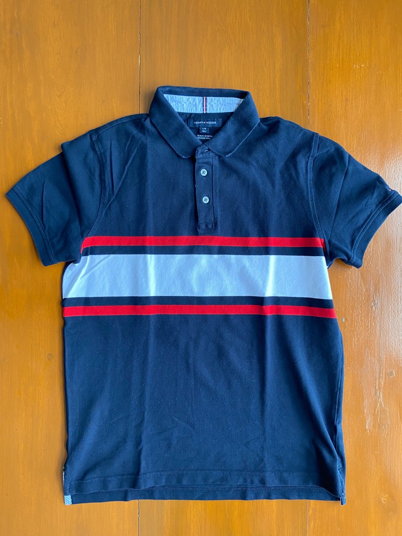 Tommy Hilfiger Tri-color Polo Shirt, Men's Fashion, Tops & Sets ...
