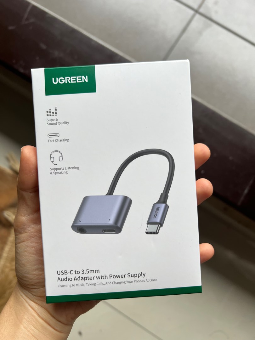UGREEN USB-C to 3.5mm Audio Adapter with Power Supply, Telepon Seluler ...