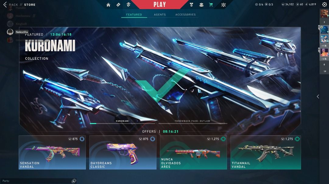 (Urgent!)WTS Valorant cheapest kuronami 90 premium skins 33k vp Total ...