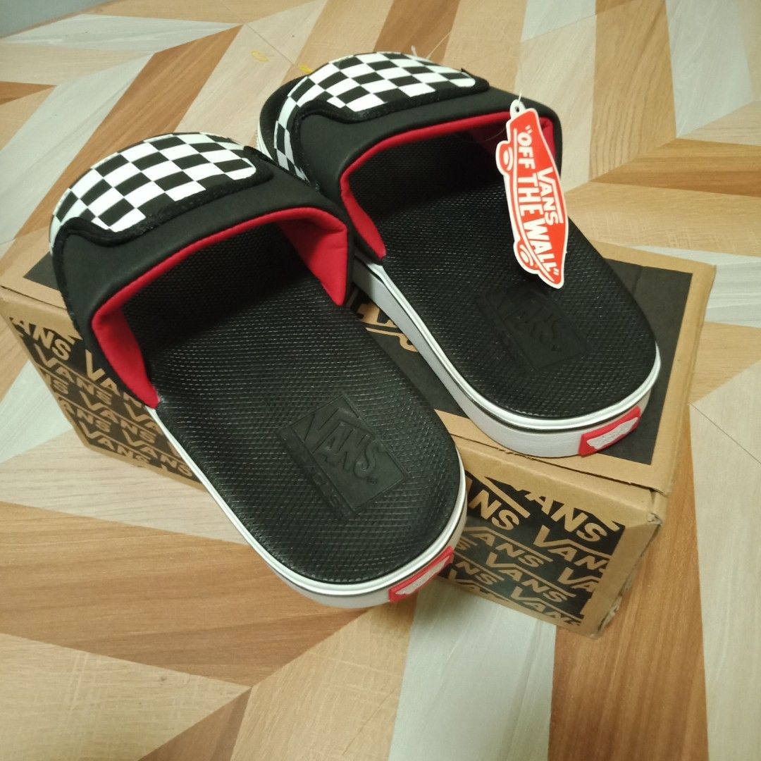 vans checkerboard slides, Men's Fashion, Footwear, Slippers & Slides on ...