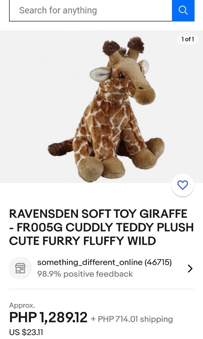 VERY CUTE REALISTIC GIRAFFE SOFT COMFORT PLUSH BY RAVENSDEN, Hobbies ...