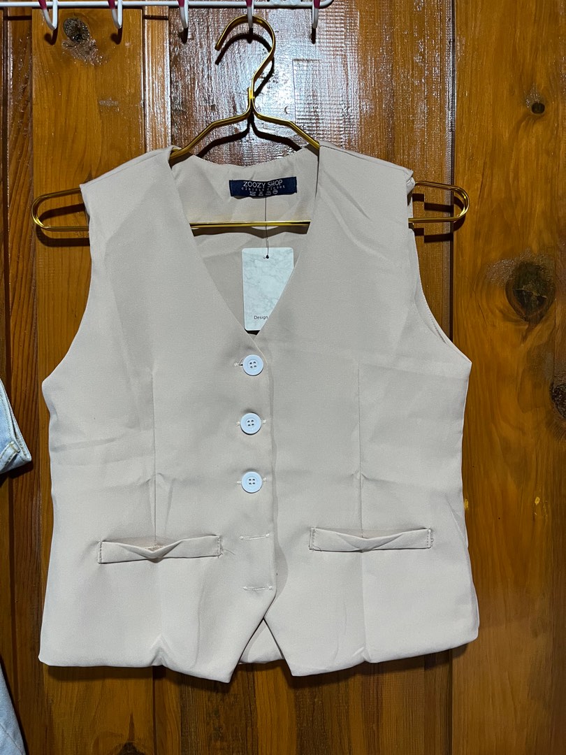 Vest waistcoat BNWT zara like, Women's Fashion, Tops, Blouses on Carousell