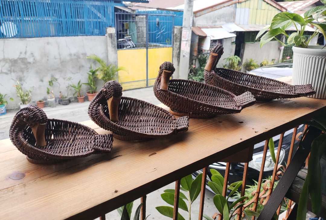 Vintage Rattan Nesting Ducks Basket, Furniture & Home Living, Home ...