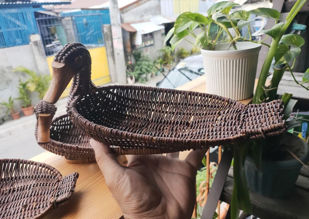 Vintage Rattan Nesting Ducks Basket, Furniture & Home Living, Home ...