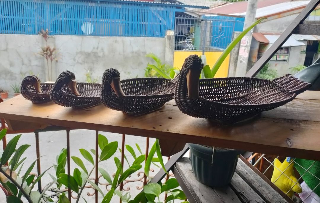 Vintage Rattan Nesting Ducks Basket, Furniture & Home Living, Home ...