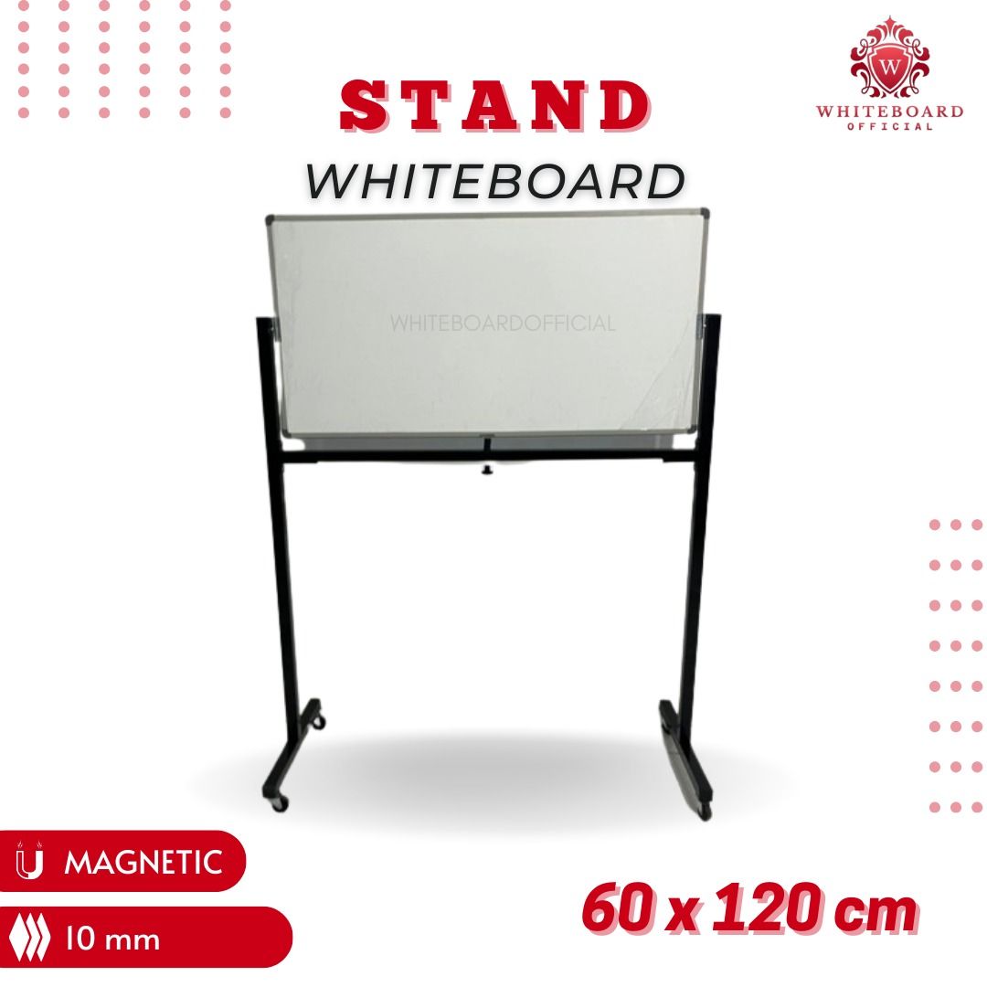 Whiteboard Magnet Standing / Papan Tulis Standing 60 x 120cm / Sakana ...
