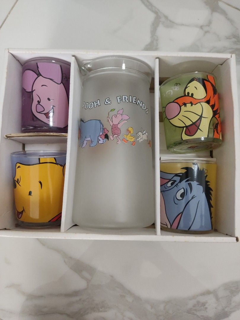 Winnie the Pooh Cups and Pitcher Set, Furniture & Home Living ...