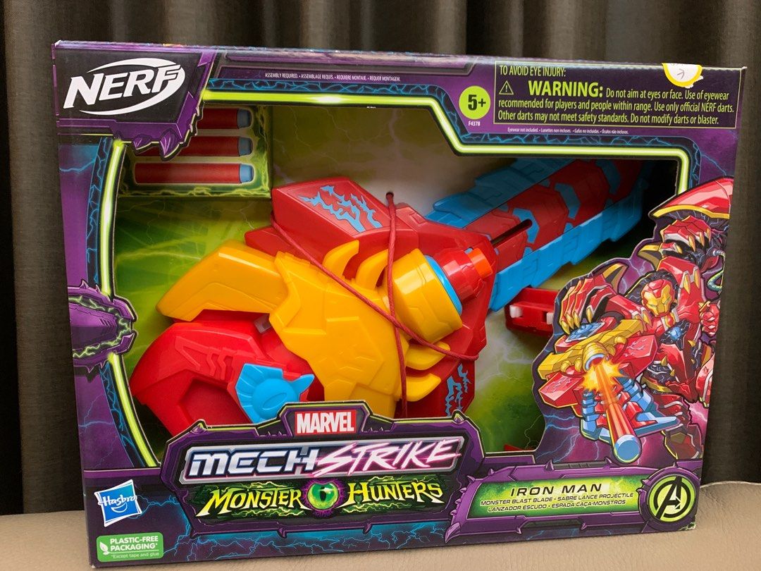 孩之寶 Hasbro NERF Marvel 漫威復仇者聯盟機械盔甲系列魔化武器 鋼鐵人軟彈發射器, 書籍、休閒與玩具, 玩具、公仔、桌遊在旋轉拍賣