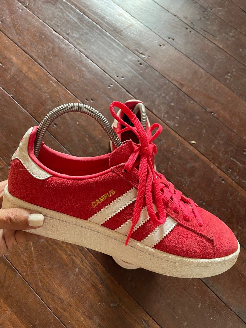 Adidas Campus Red, Women's Fashion, Footwear, Sneakers on Carousell