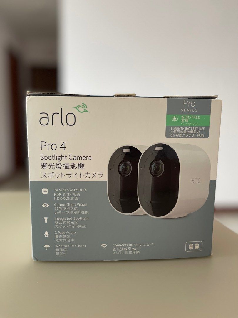 Arlo Pro 4 Wireless Security Camera - 2 Pack (VMC4250P-100APS), Furniture & Home Living ...
