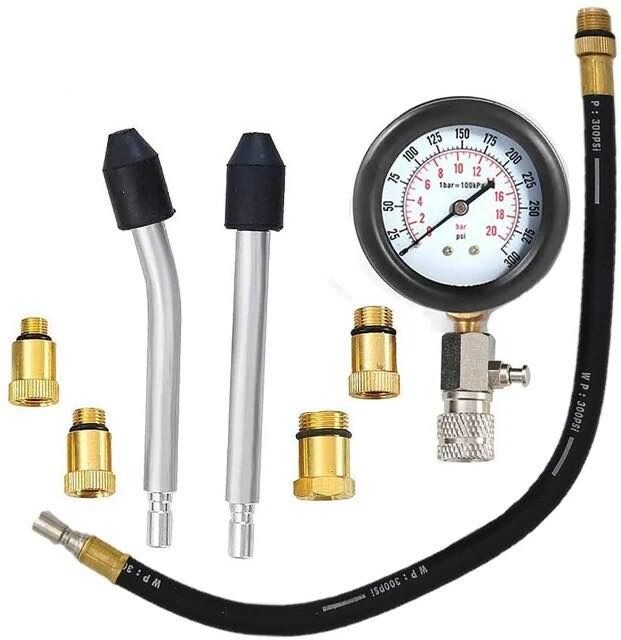Auto Cylinder Tester Kit Gasoline Engine Compression Gauge 0-300 PSI ...