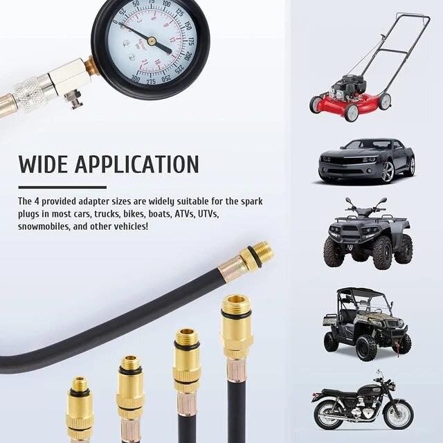 Auto Cylinder Tester Kit Gasoline Engine Compression Gauge 0-300 PSI ...