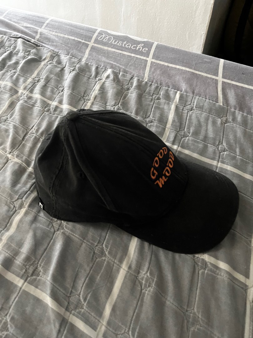 Black thrifted cap good mood, Men's Fashion, Watches & Accessories ...
