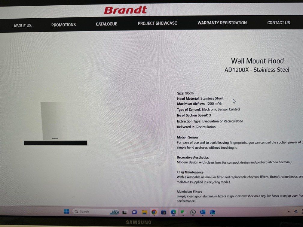 Brand new cooking hood AD1200X original px 1200$, Furniture & Home ...