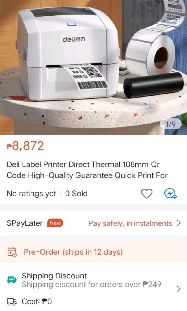 Branded DELI label Printer Direct Thermal Printer waybill printer for ...