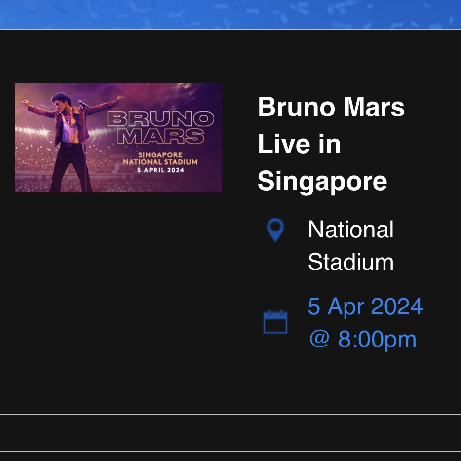 BRUNO MARS GOLD VIP SINGAPORE, Tickets & Vouchers, Event Tickets on ...