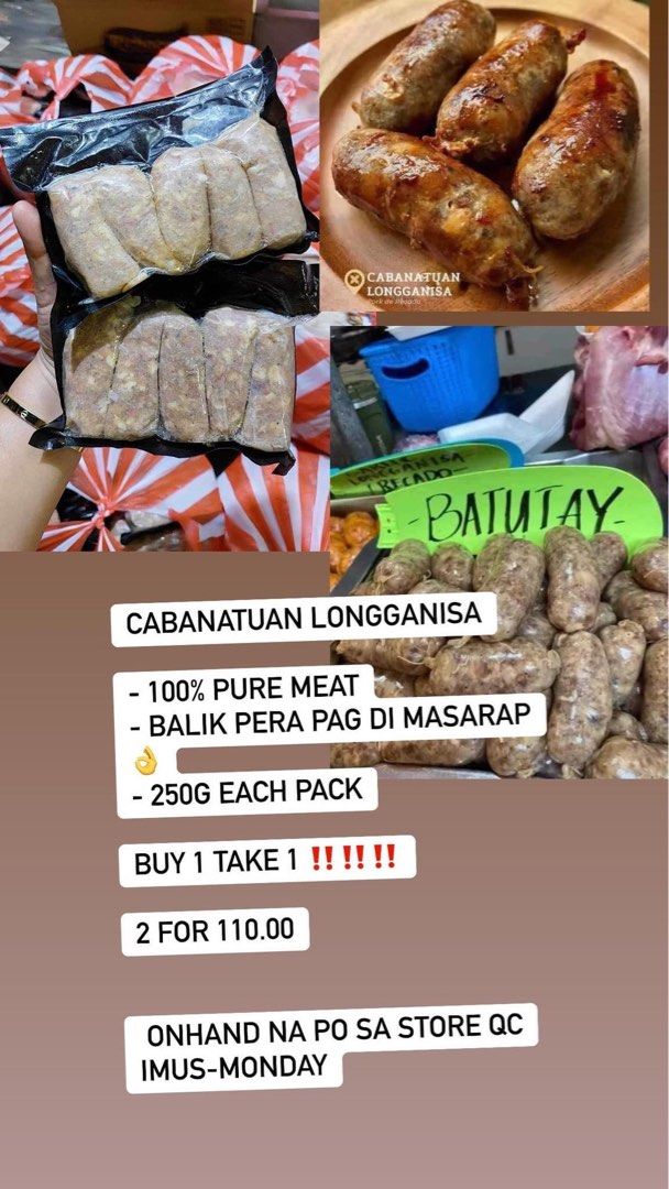 CABANATUAN LONGGANISA 500g, Food & Drinks, Chilled & Frozen Food on ...