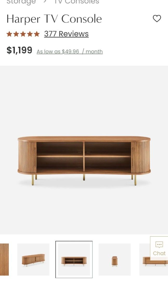 Castlery Harper TV Console (With black legs), Furniture & Home Living ...