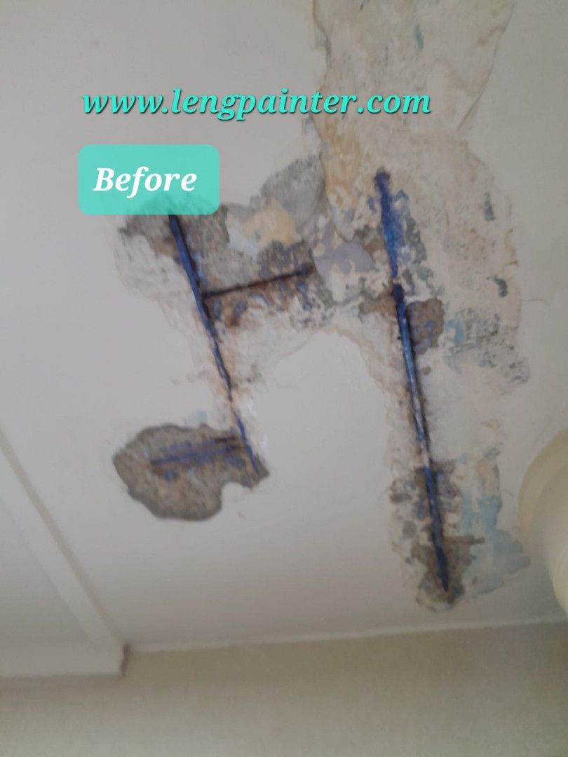 Ceiling repairs,ceiling plaster, Repair and repainting kitchen ceiling ...