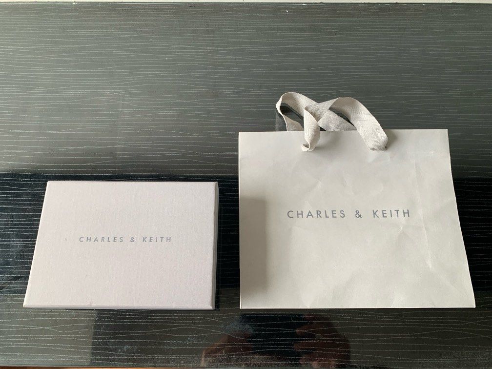Charles&Keith paper bag and box, Luxury, Accessories on Carousell