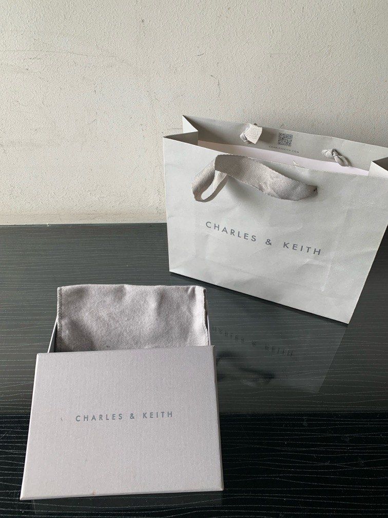 Charles&Keith paper bag and box, Luxury, Accessories on Carousell