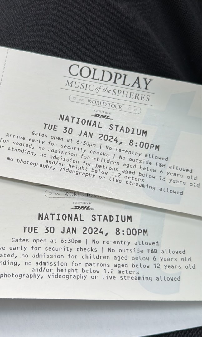 Coldplay Cat 1 Tickets, Tickets & Vouchers, Event Tickets on Carousell